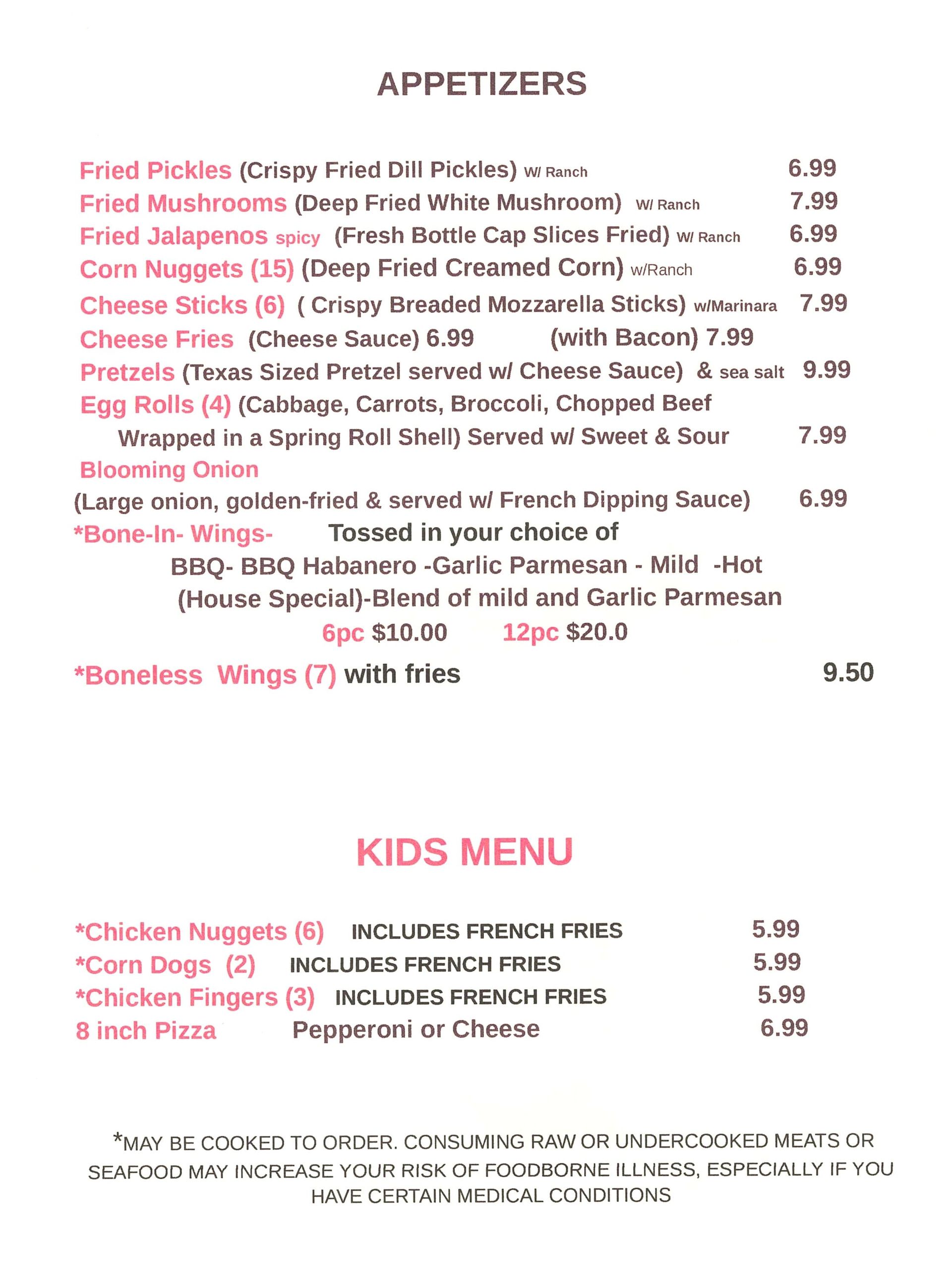 From Pizza to Asian Cuisine: The Wagon Wheel's Menu Revealed