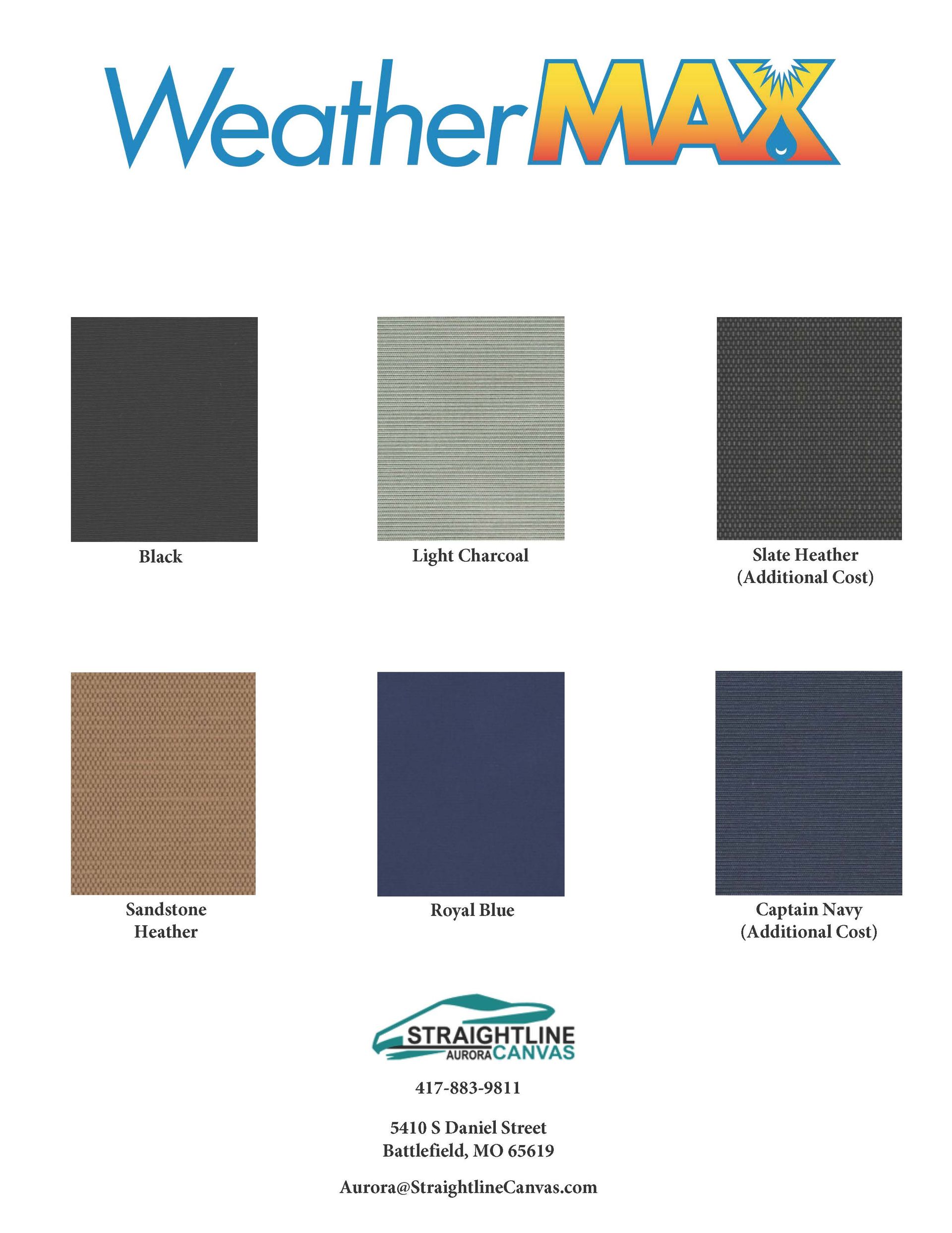Aurora Canvas Custom Cover Fabric Options
