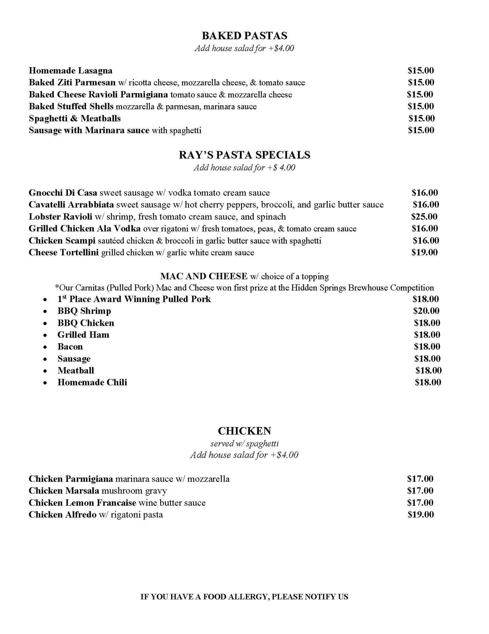 Ray's Kitchen- Italian American Bistro | Norwich, NY