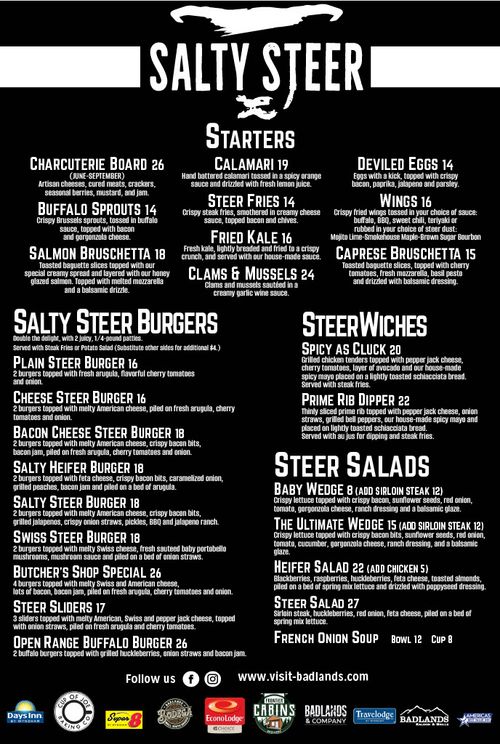 Salty Steer | Menu
