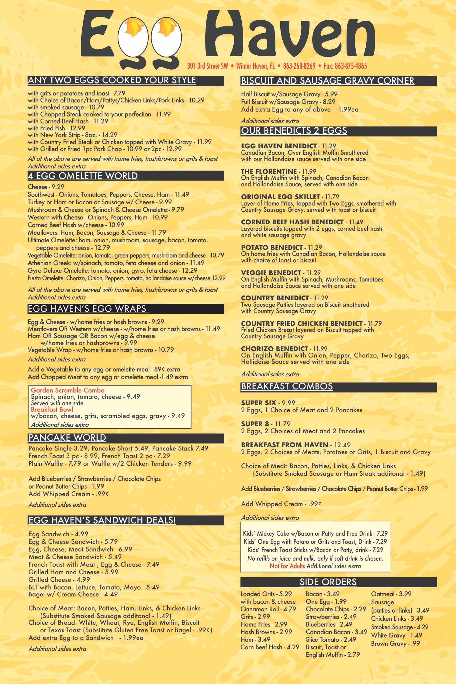 Diner Restaurant near Winter Haven, FL - Egg Haven