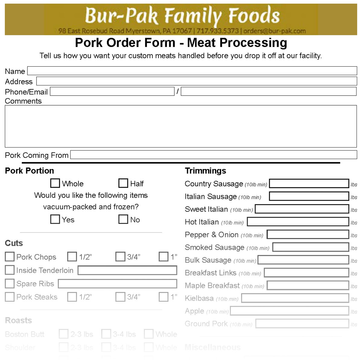 Bur-Pak Family Foods