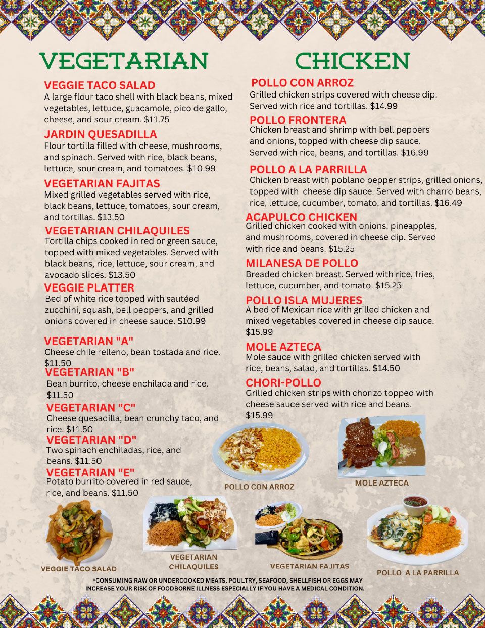 Menu | Viva Mexico