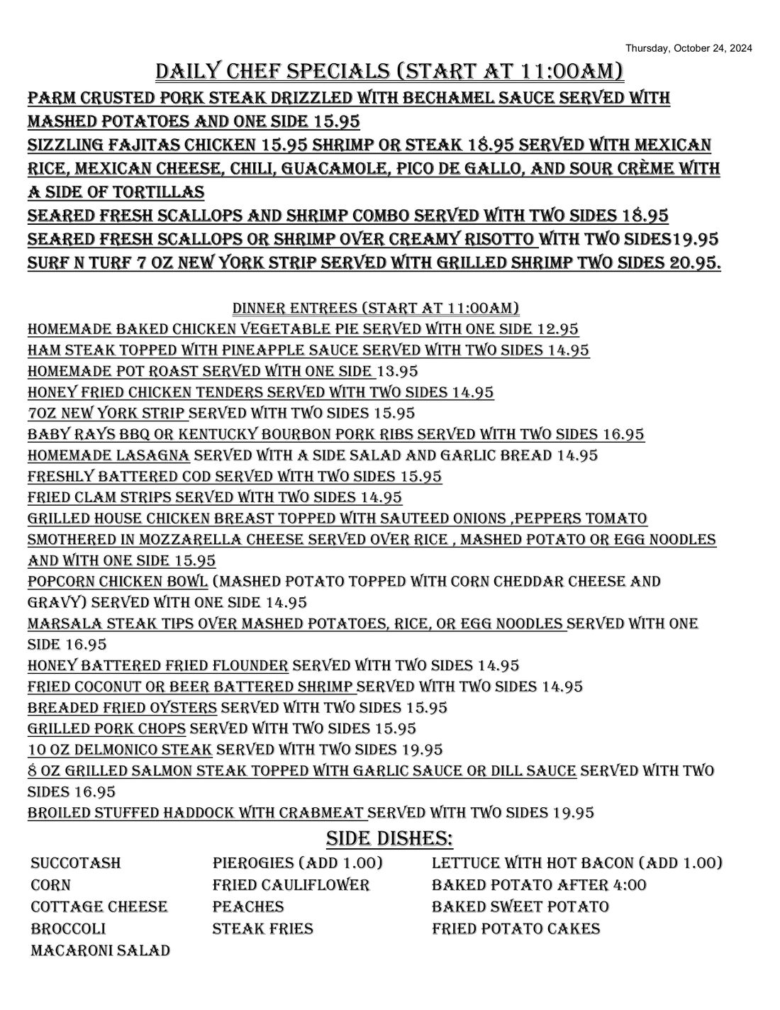 Welcome | Country Meadows Restaurant | 81 Hershey Road | Elizabethtown ...