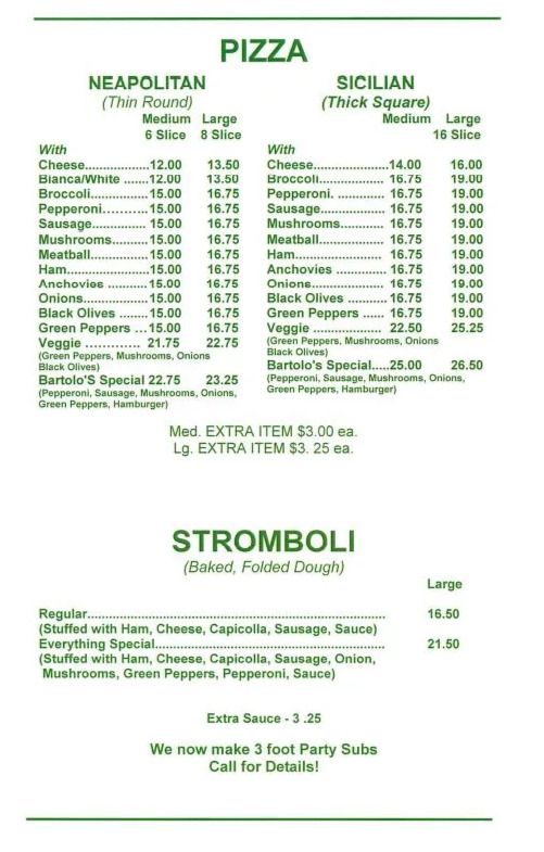 Best Pizza & Italian Restaurant in Palmyra, PA - Bartolo's Pizza