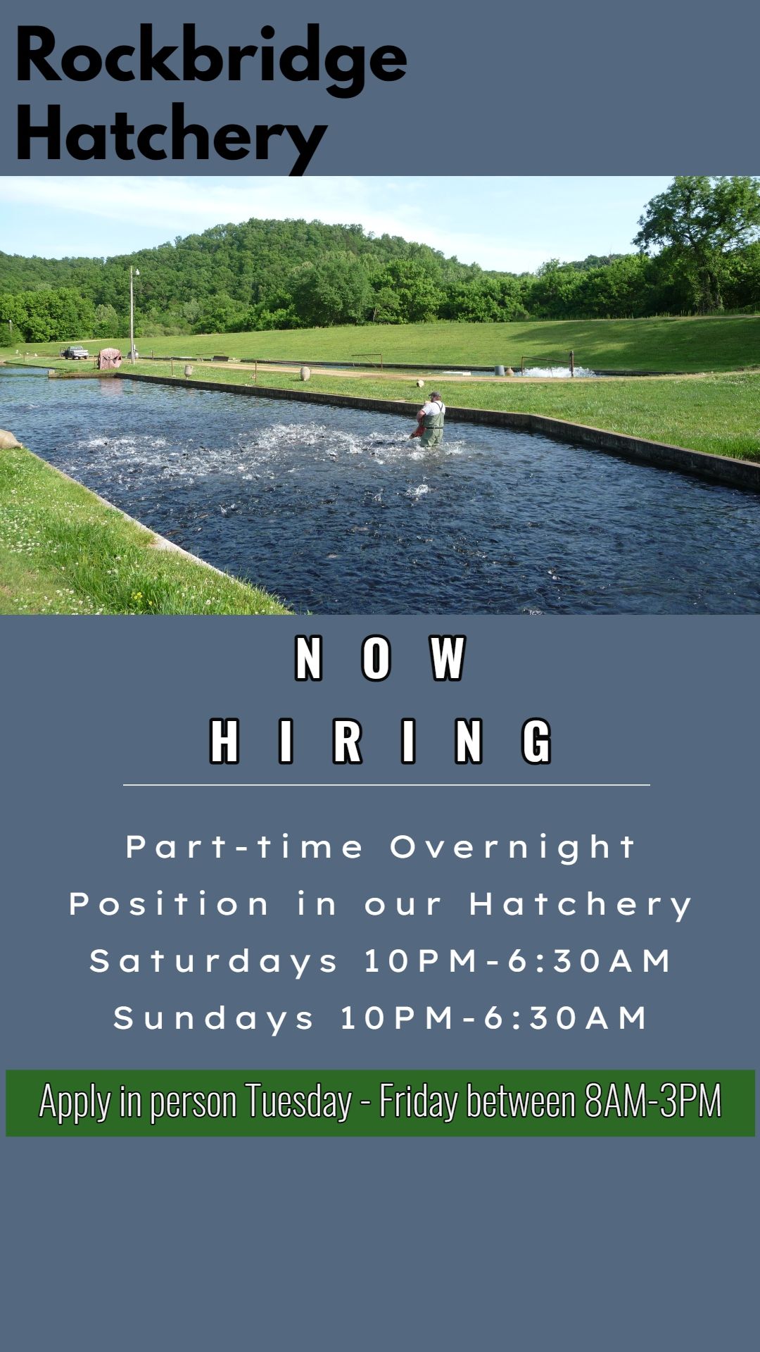 Employment Opportunities | Rainbow Trout & Game Ranch | Rockbridge, MO