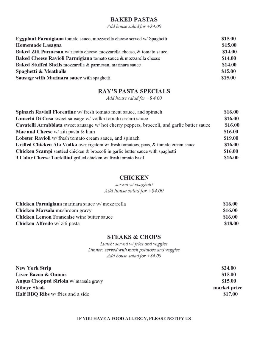 Ray's Kitchen- Italian American Bistro | Norwich, NY