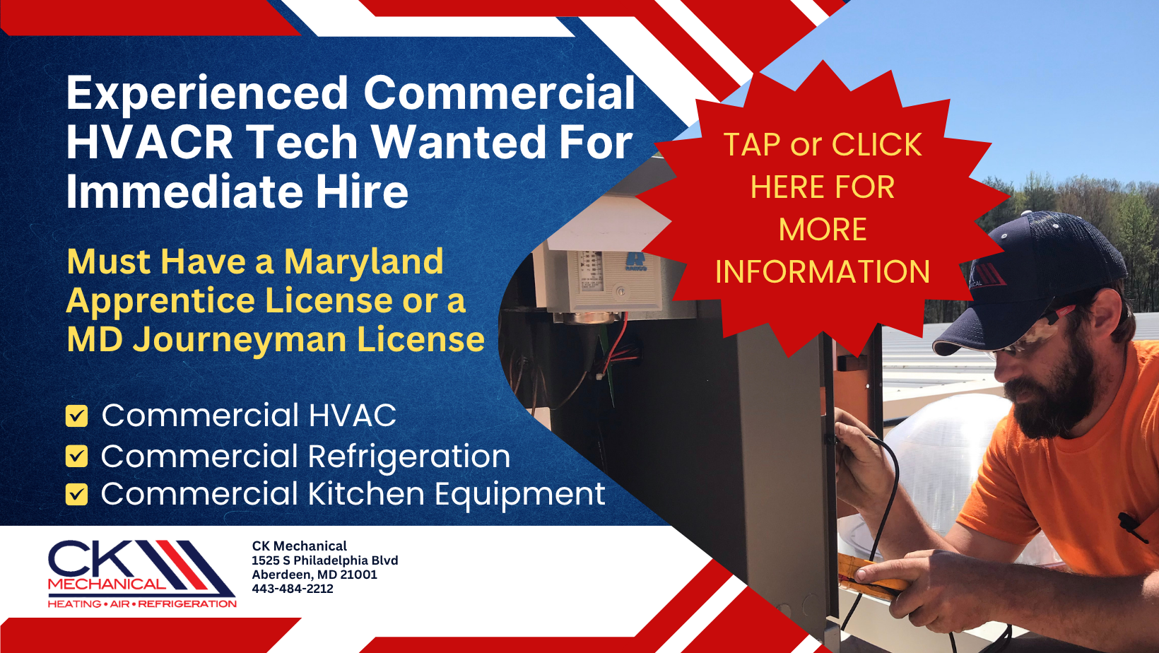 Job hire form for HVAC technician