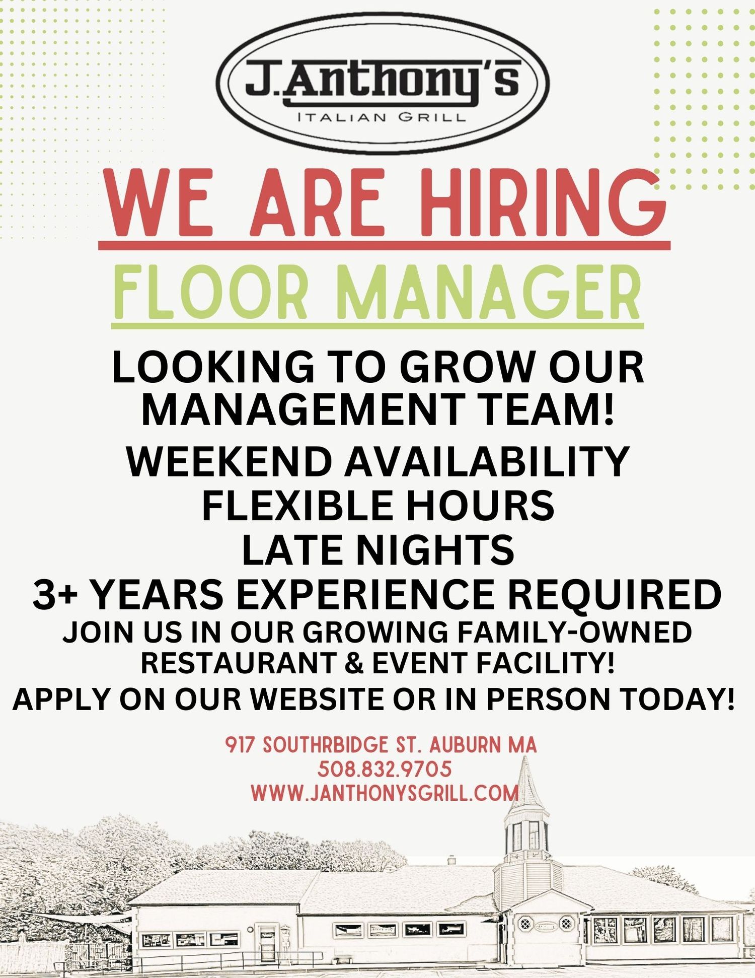 Italian Restaurant in Auburn, MA - J. Anthony's Italian Grill