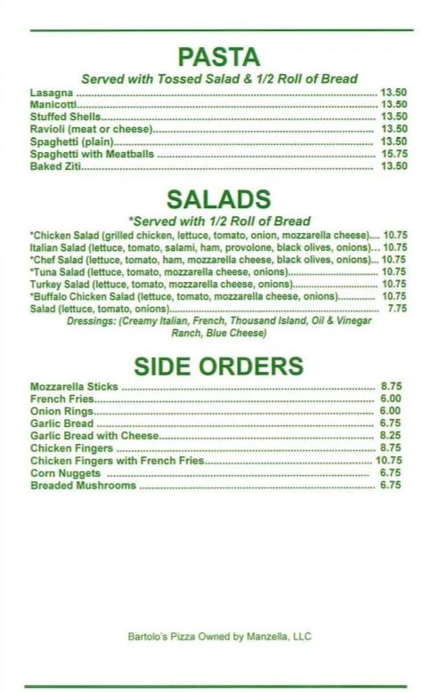 Best Pizza & Italian Restaurant in Palmyra, PA - Bartolo's Pizza